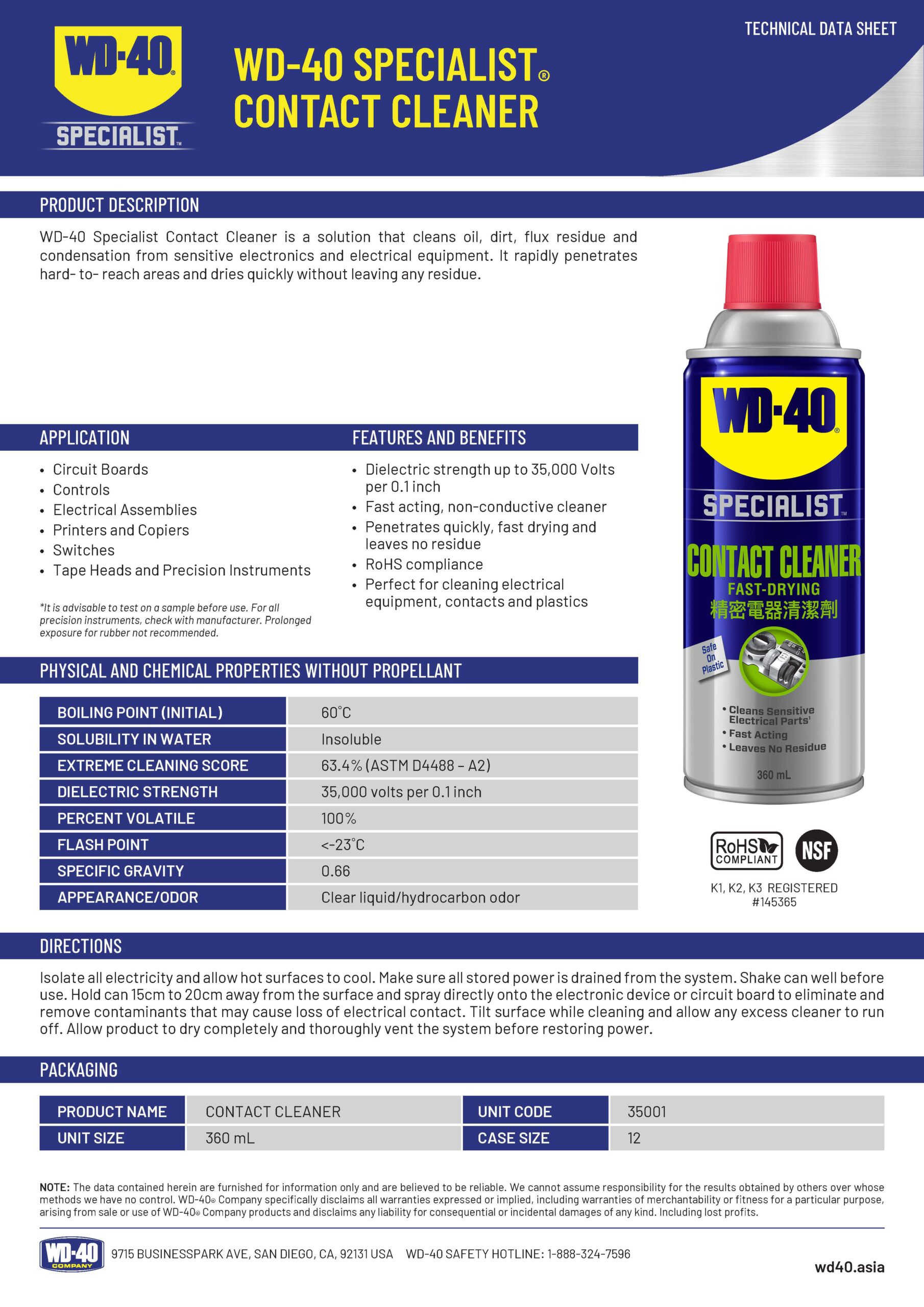 WD-40 SPECIALIST CONTACT CLEANER - AngkorTech