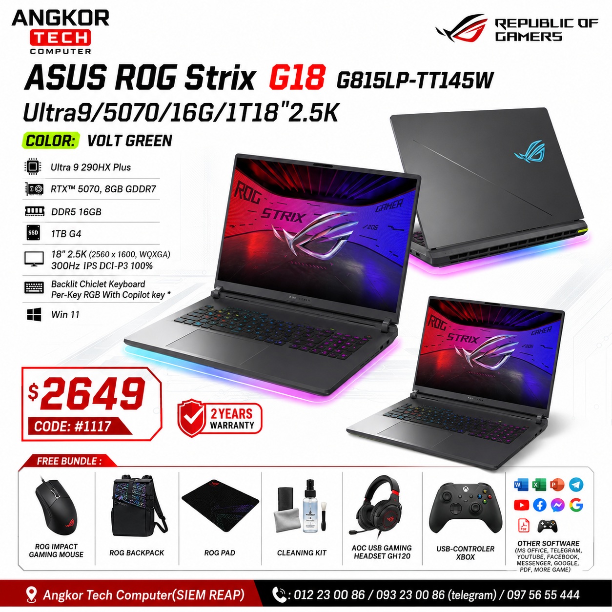ASUS ROG Strix G18 G815LP-TT145W - AngkorTech