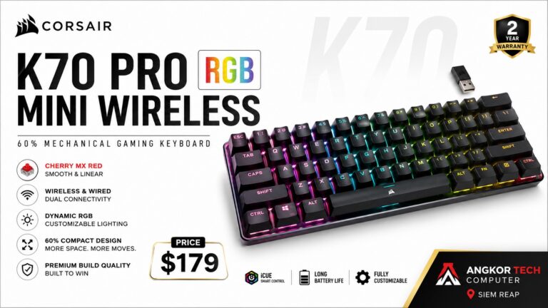 CORSAIR K70 PRO MINI WIRELESS RGB – Premium 60% Gaming Keyboard ...